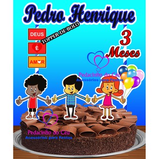 Topo Topper De Bolo Personalizado 3 Palavrinhas / Três Palavrinhas ...