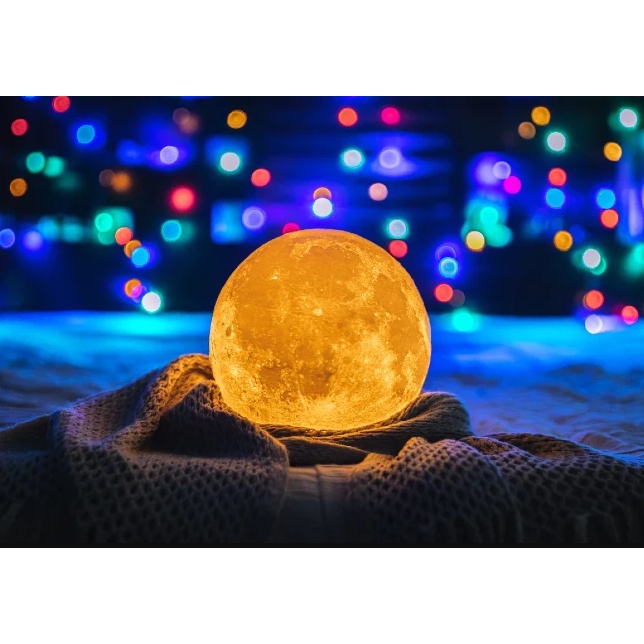 Luminária Lua /Lâmpada De Mesa LED Em Formato De Lua 3D Para Decoração ...