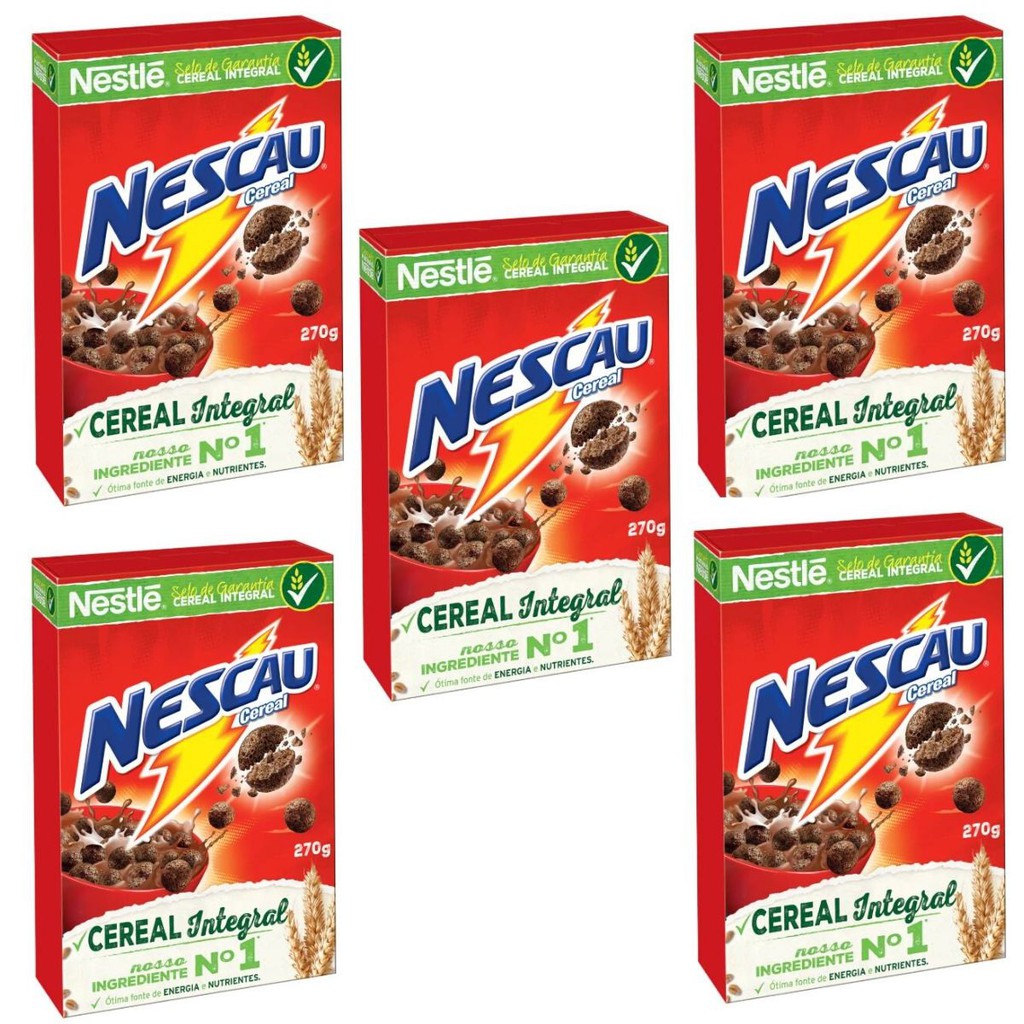Kit com 05 Cereal Matinal Nescau Nestlé 270g | Shopee Brasil