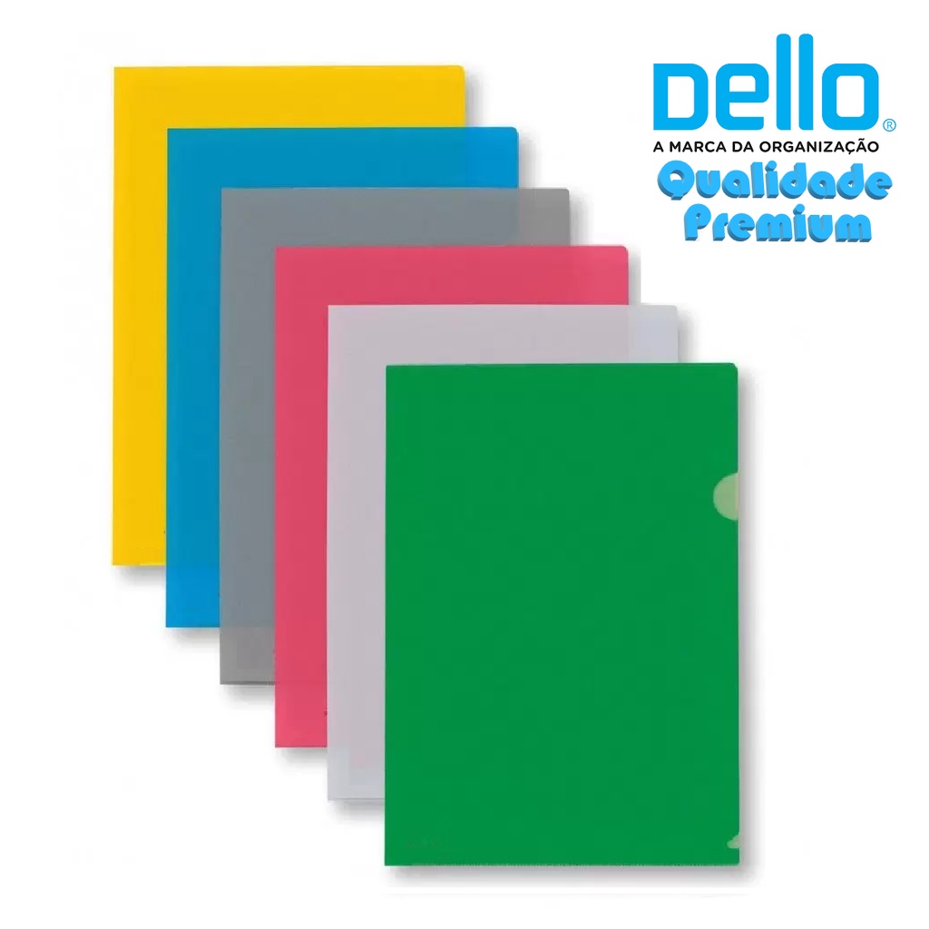 Pasta em L A4 p/ Guardar Papeis e Documentos Pacote C/ 5 Unidades ...