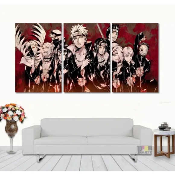 Quadros Decorativo Wallpaper Full HD /4K Anime Naruto - Akatsuki 128x60 ...