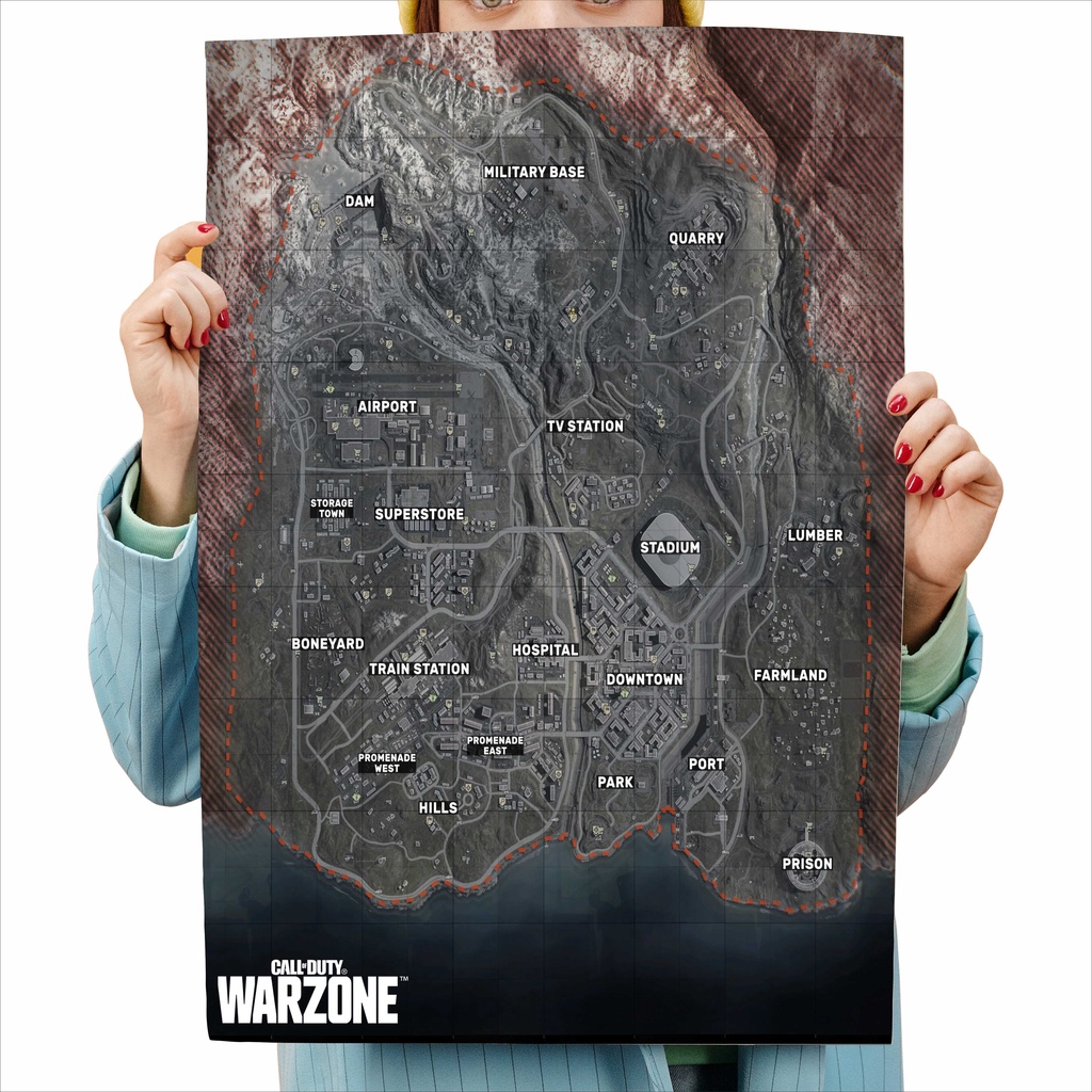 Call of Duty Warzone Poster Adesivo A3 (29,7x42cm) - Mapa COD Modern ...