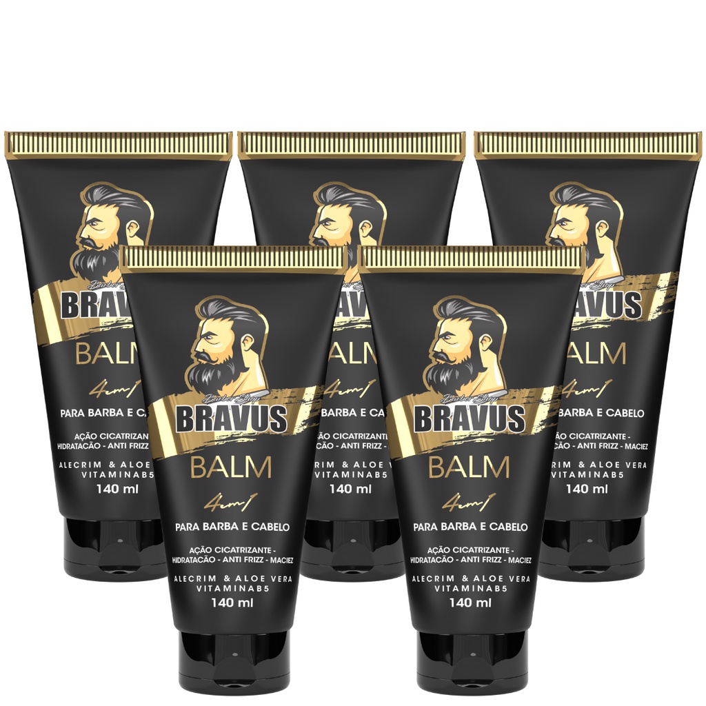 05 - Balm para Barba 4 Em 1-Bravus /para Todos Os Tipos De Barba # ...