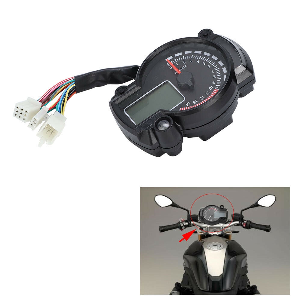 Universal Motorcycle Digital Speedometer Odometer Tachometer W/ Speed ...