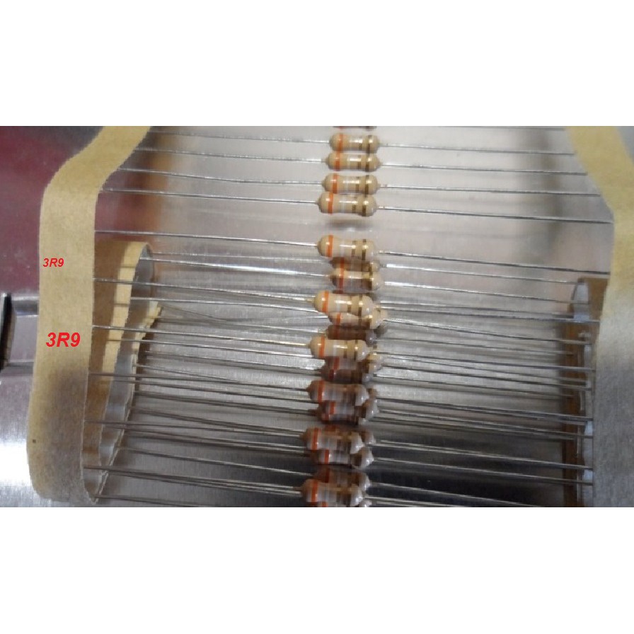 resistor carbono / 3r9 ou 3,9 ohms x 1/4w - 5% tolerancia - | Shopee Brasil