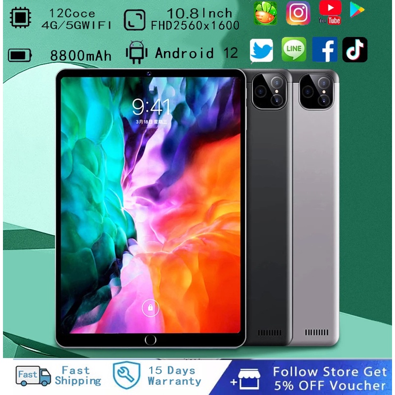 12GB RAM 512GB ROM Pad Tablet infantil com android Tela Grande De 4k 10 ...