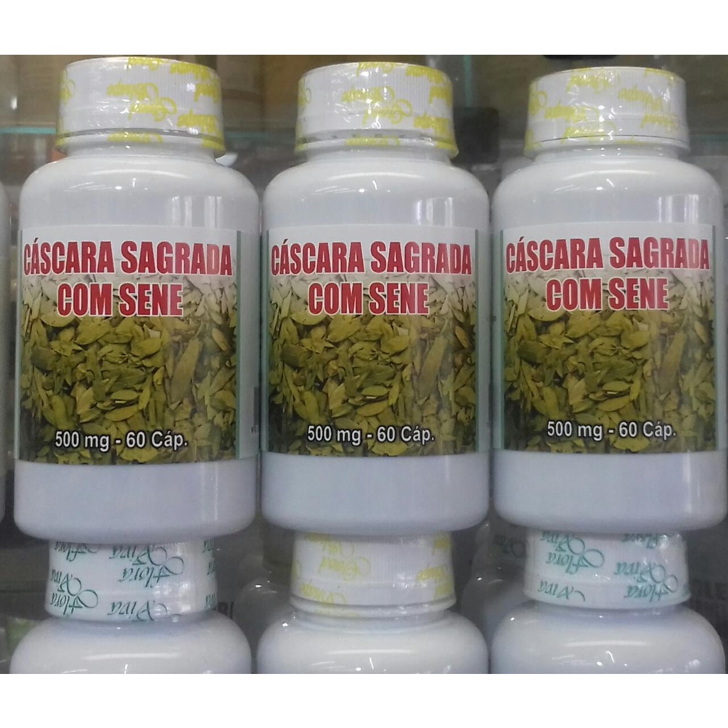 cascara sagrada com sene 500mg 60 capsulas kit 3 frascos | Shopee Brasil