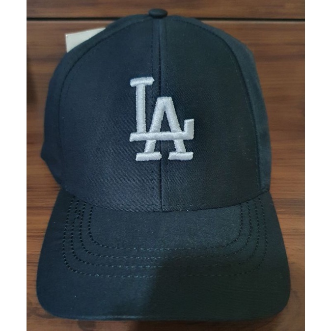bone LA Los Angeles preto ajustável aba curva | Shopee Brasil