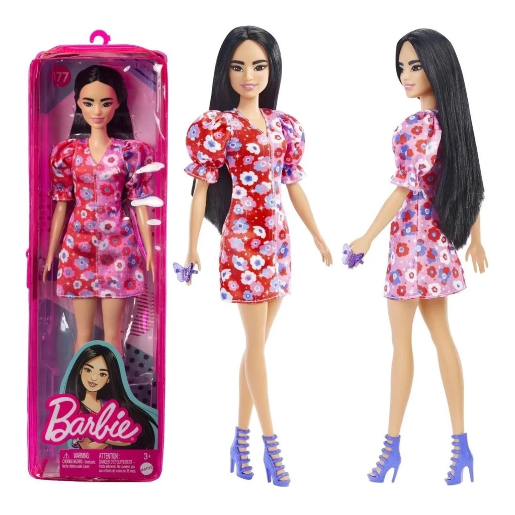 Boneca Barbie Fashionista 177 Oriental Vestido Floral Mattel | Shopee ...
