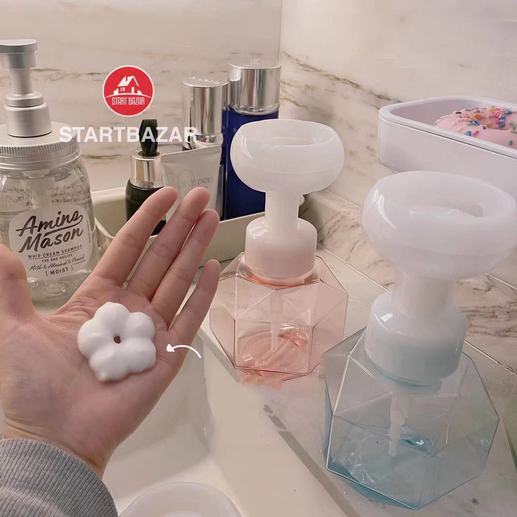 300ml Garrafa Com Formato De Flor De Espuma Para Sabonete Facial Espuma ...
