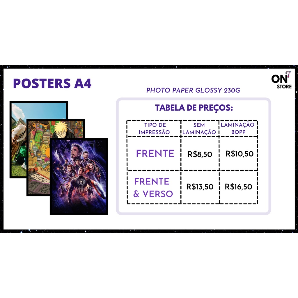 POSTERS A4 PERSONALIZADOS | Shopee Brasil