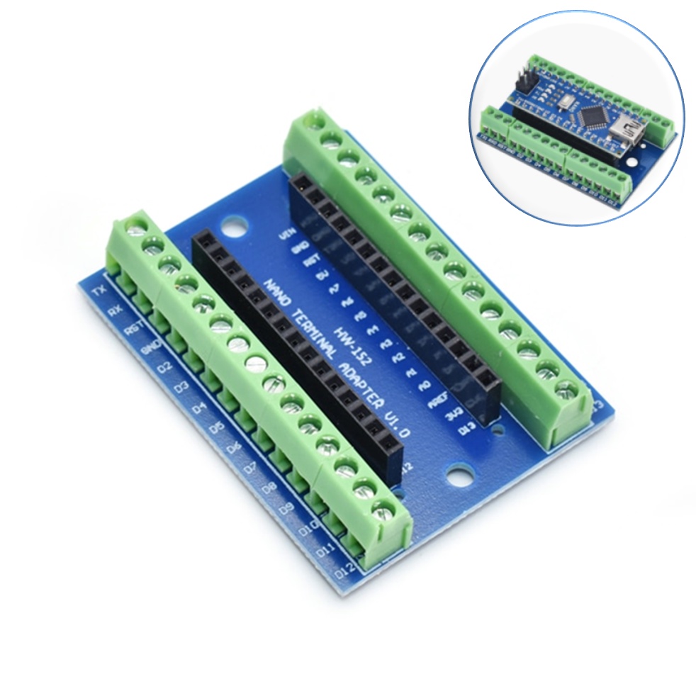 SHIELD ADAPTADOR PARA ARDUINO NANO V3.0 MONTADA COM BORNES | Shopee Brasil