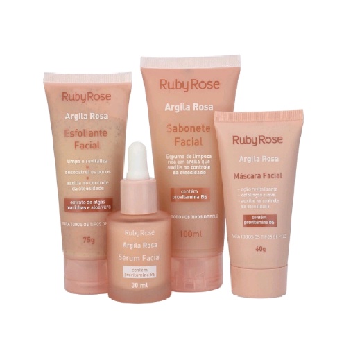 Skin Care Facial Linha Argila Rosa Ruby Rose | Shopee Brasil