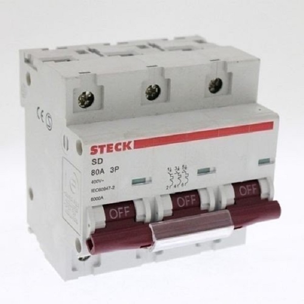 DISJUNTOR DIN STECK TRIPOLAR 80A CURVA C | Shopee Brasil