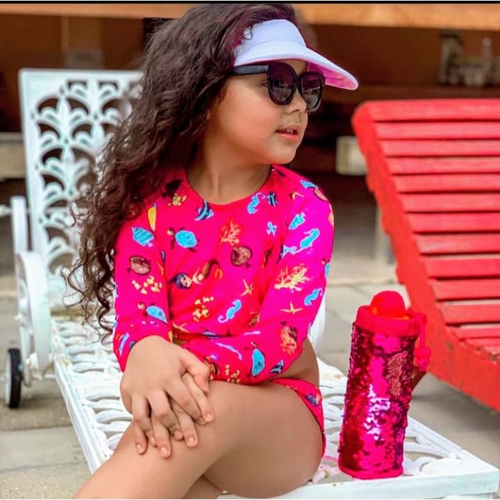 Biquini Infantil com Manga Longa Menina Moda Praia Piscina | Shopee Brasil
