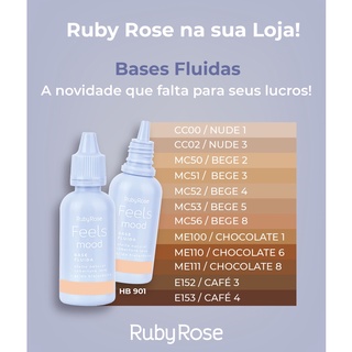 Base Fluida Feels Mood HB901 - Ruby Rose Todas as cores | Shopee Brasil