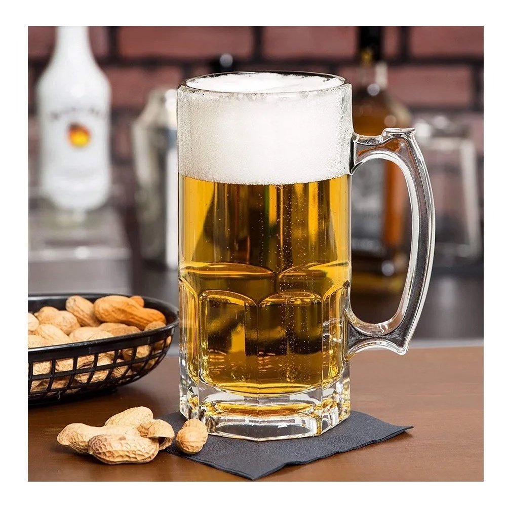 Caneca Cerveja Chopp Em Vidro 1 Litro Estilo Alemã Gigante - Escorrega ...
