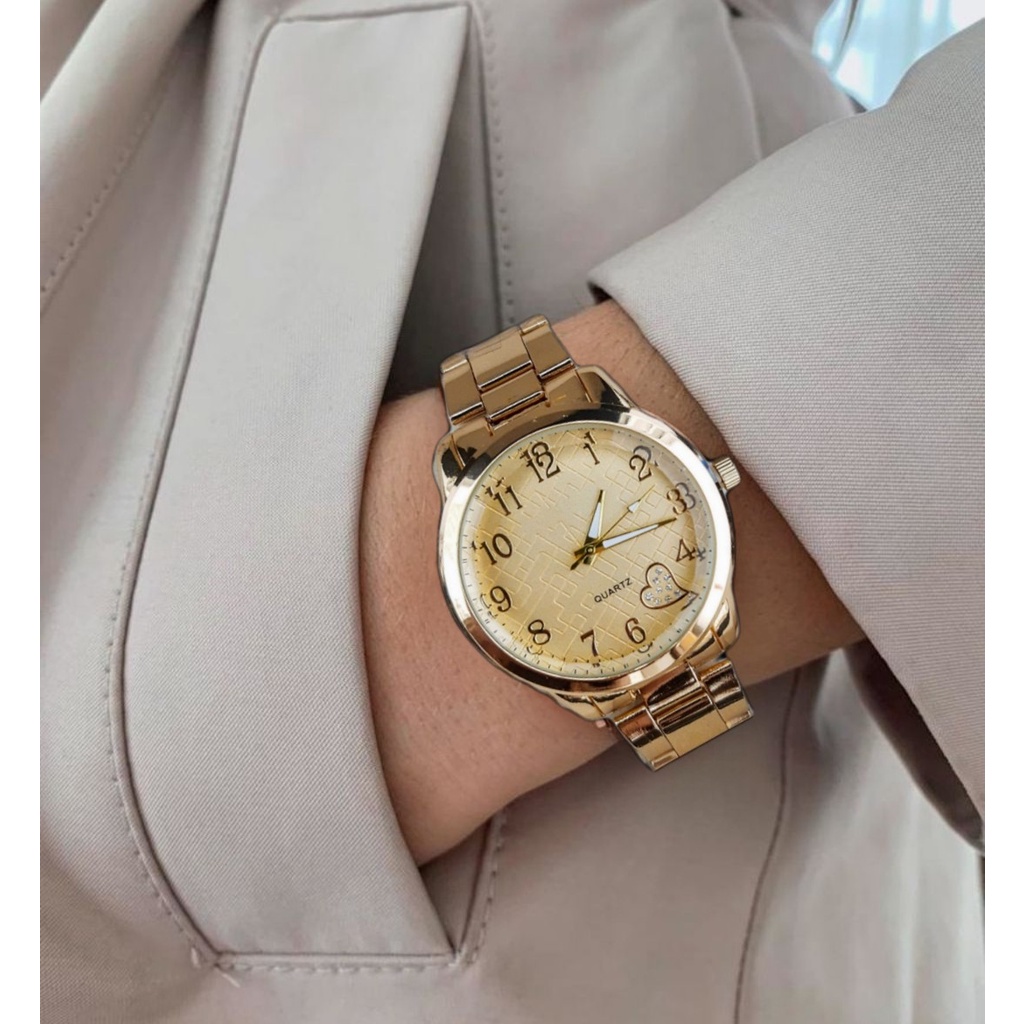 Relógio Feminino Dourado Quartz | Shopee Brasil