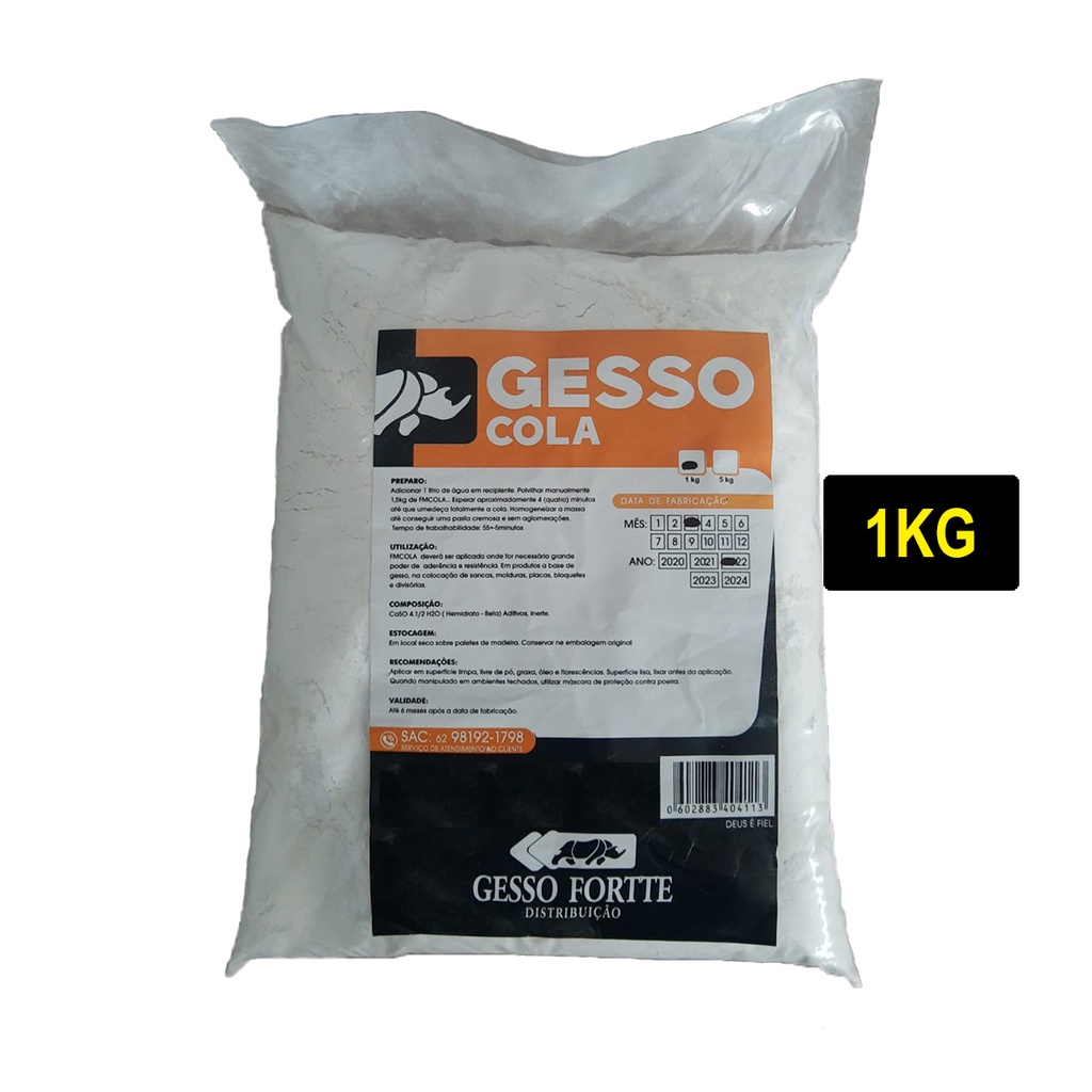 Gesso Cola 1kg Gesso Fortte Trabalhabilidade em 55+-5 Minutos | Shopee ...