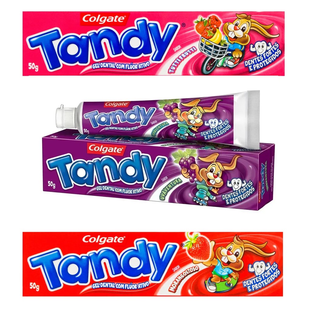 Creme Dental Infantil Tandy Colgate 50g ( Tutti Frutti, Uva Ou Morango ...