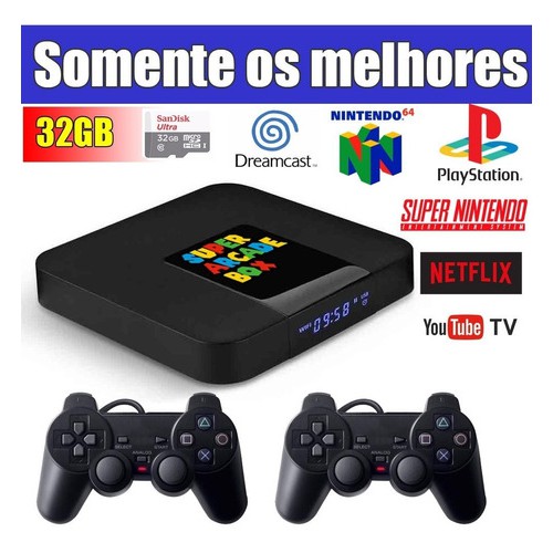 Video Game Retro Super Arcade Box 7300 Jogos 32gb com 66 jogos de ps1 ...