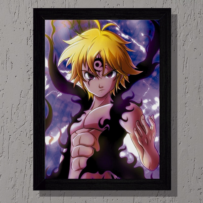 Quadro com Moldura Anime Nanatsu no Taizai - Meliodas 30x25cm / 44x34cm ...