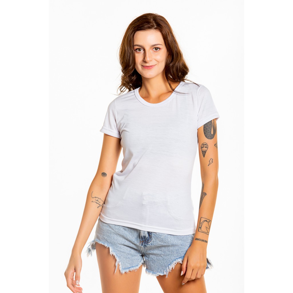 Baby Look Branca Feminina 100% Poliéster | Shopee Brasil