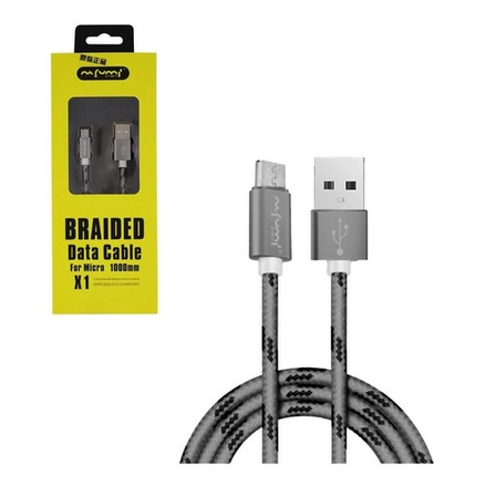 Cabo Usb Braided Data Cable X1 Cinza - Escorrega o Preço