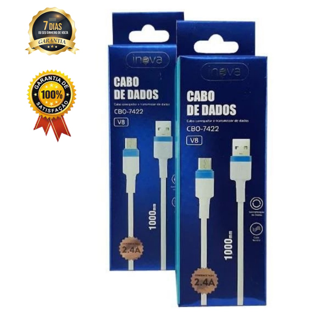 Cabo Inova V8 CBO - 7422 2.4A 1 Metro | Shopee Brasil
