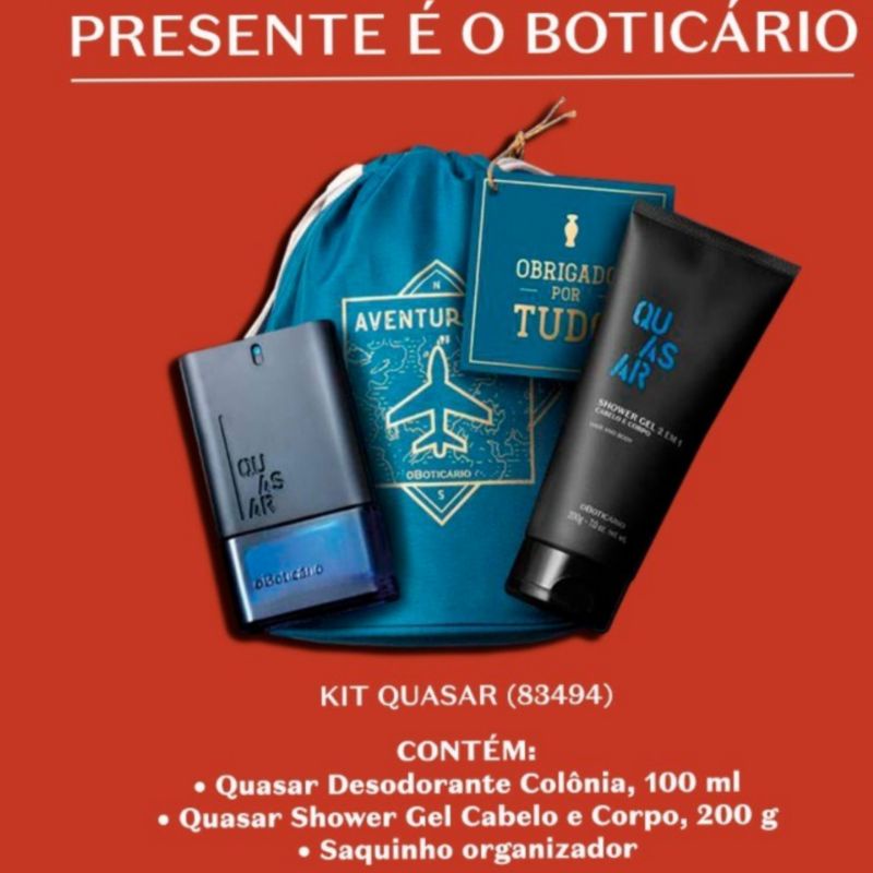 KIT QUASAR DIA DOS PAIS kit quasar tradicional o boticario | Shopee Brasil