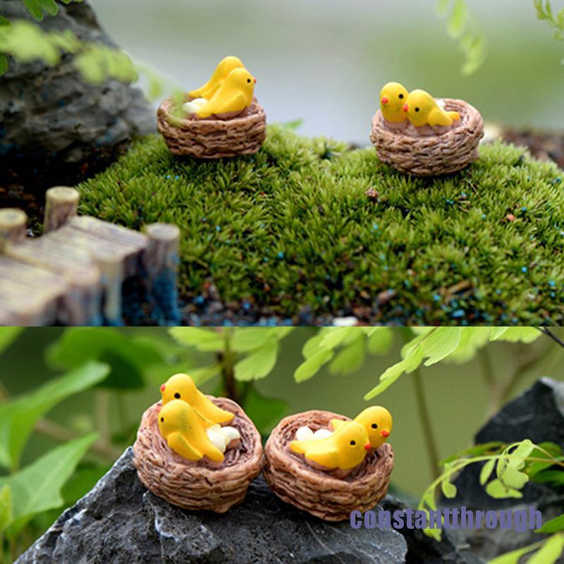 Mini Ninho Com Pássaros De Fadas Jardim Miniaturas Ter @ @ Rários ...
