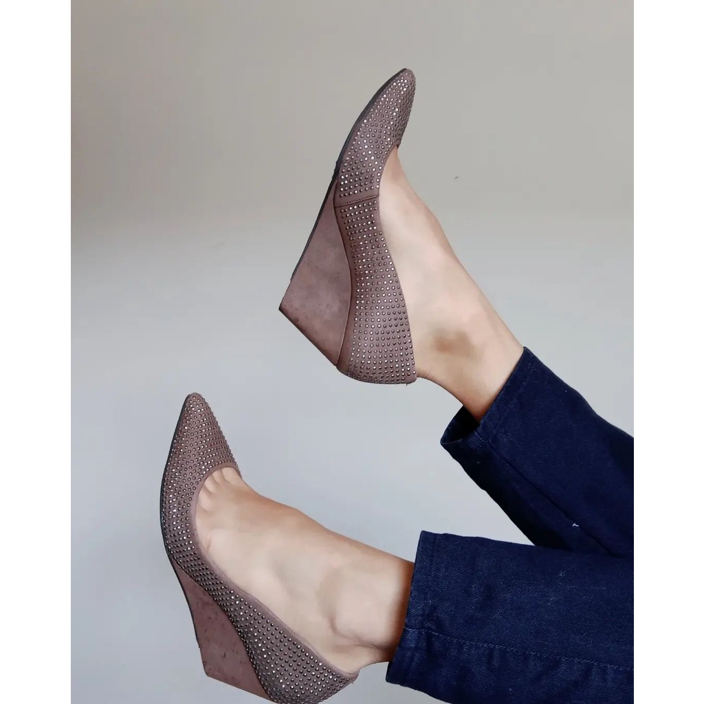 sapato schutz scarpin anabela bico fino | Shopee Brasil