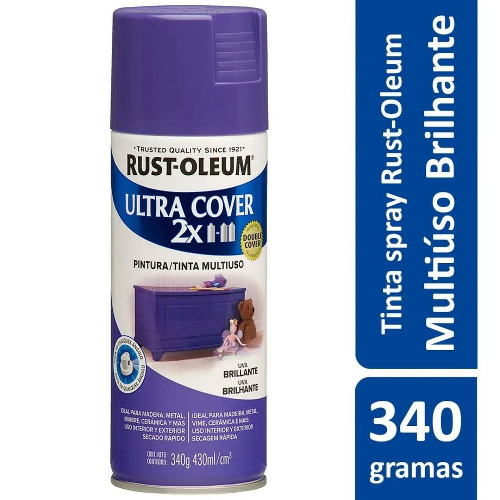 Tinta Spray Ultra Cobertura Uva Brilhante Ultra Cover 340g Rust Oleum | Shopee Brasil