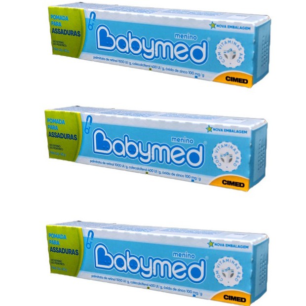 Kit com 3 Unidades Babymed Menino 45g | Shopee Brasil