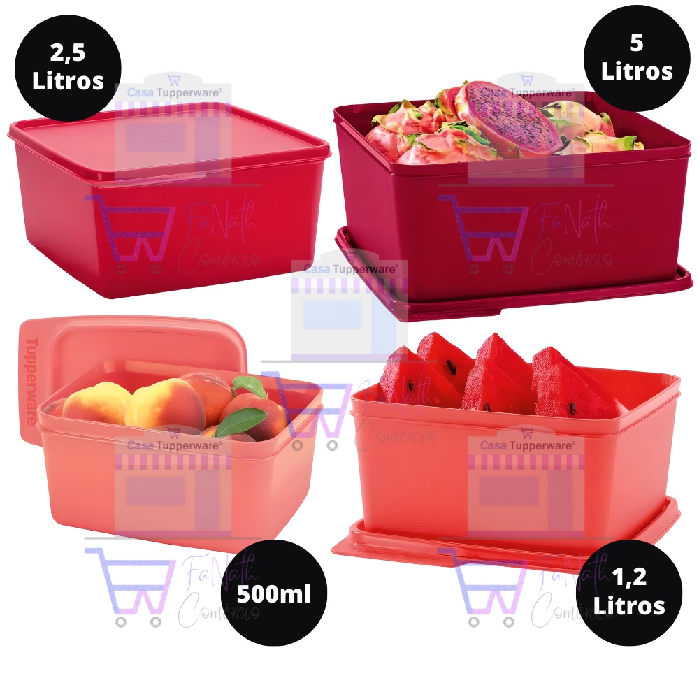 Basic Line Tupperware Varios Tamanhos e Cores para Organizar em Casa ou ...