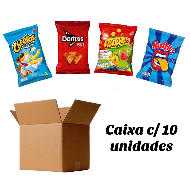 Biscoitos Sortidos Salgadinho 10 un. Cheetos Doritos Ruffles Fandangos | Shopee Brasil