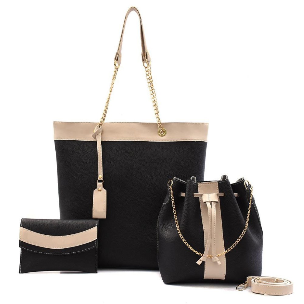 Kit de Bolsas Femininas Rosa Helena - Cor Preto | Shopee Brasil