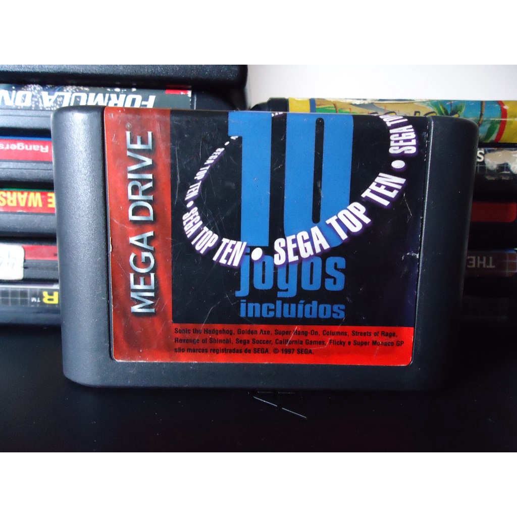 Sega Mega Drive Sega Top tem 10 in 1 Original 100% | Shopee Brasil