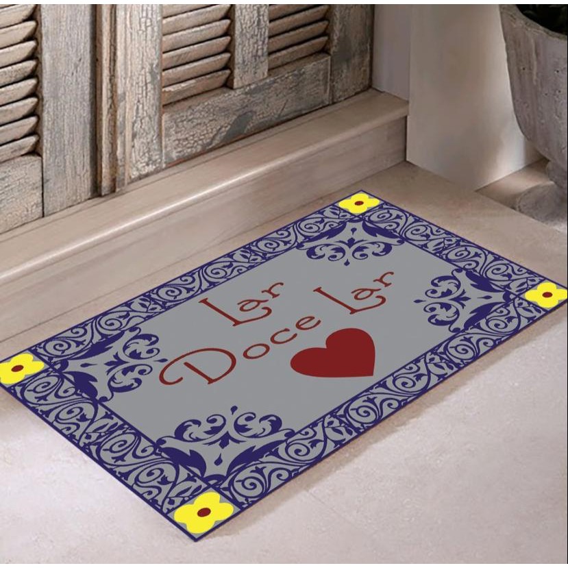 Tapete Capacho Porta De Entrada Lar Doce Lar 60x40 cm | Shopee Brasil