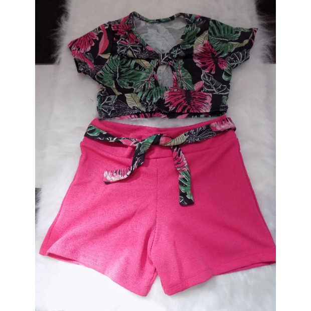 Conjunto Short e Croppet | Shopee Brasil