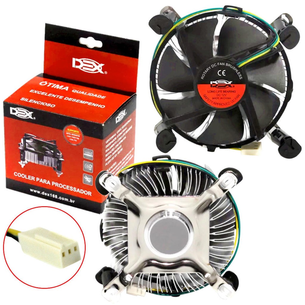 Cooler Processador Intel Lga 775 1155 1151 1150 Socket Dex Cpu PC ...
