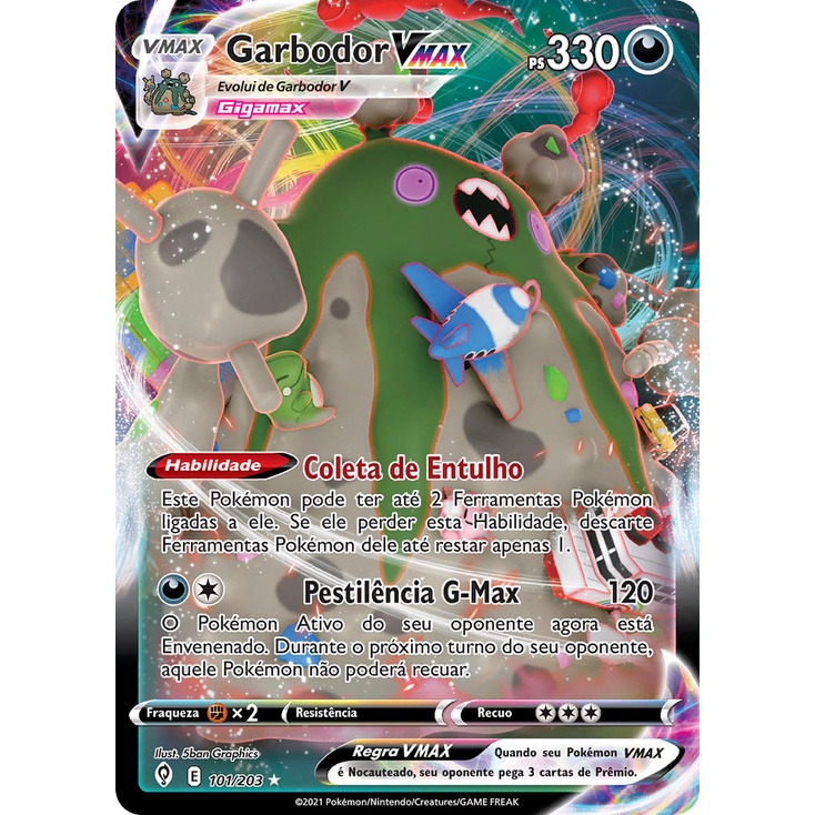 Card Pokemon GARBODOR V + GARBODOR V- MAX GIGAMAX EM PORTUGUÊS ...