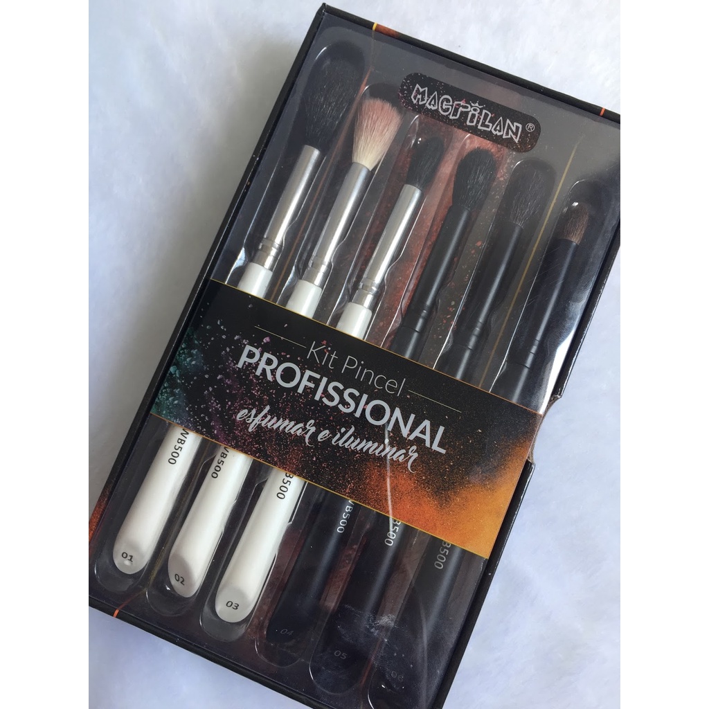 Kit pincel profissional esfumar e iluminar MACRILAN | Shopee Brasil