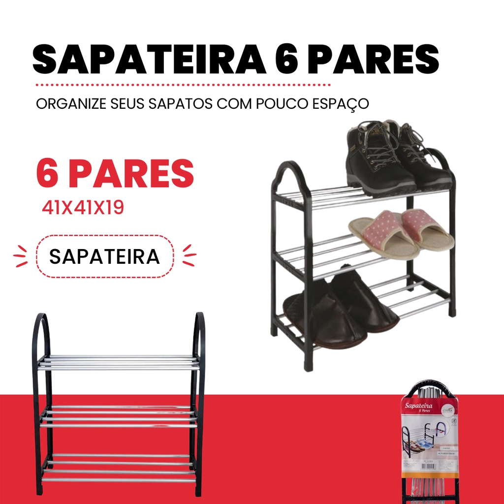 Sapateira Prateleira desmontável 6 Pares 3 andares | Shopee Brasil