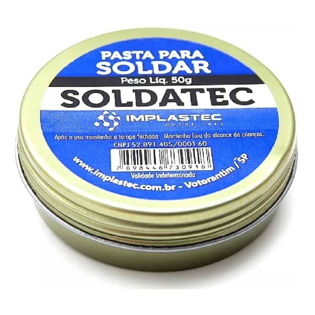 Pasta De Solda 50g Soldatec - Implastec Lata - Pasta Para Soldar Pasta ...