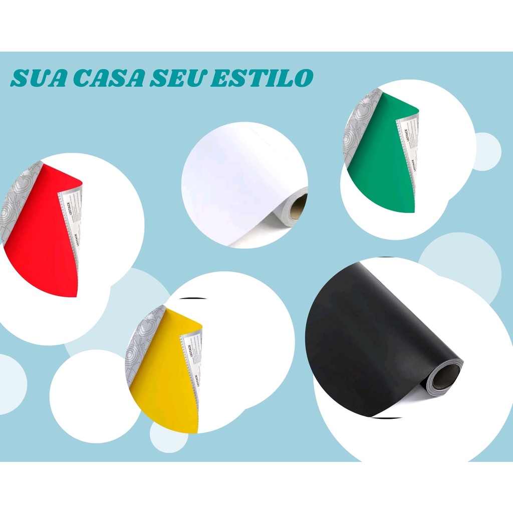 Papel Adesivo Contact com 10 Metros Cores Alta qualidade | Shopee Brasil