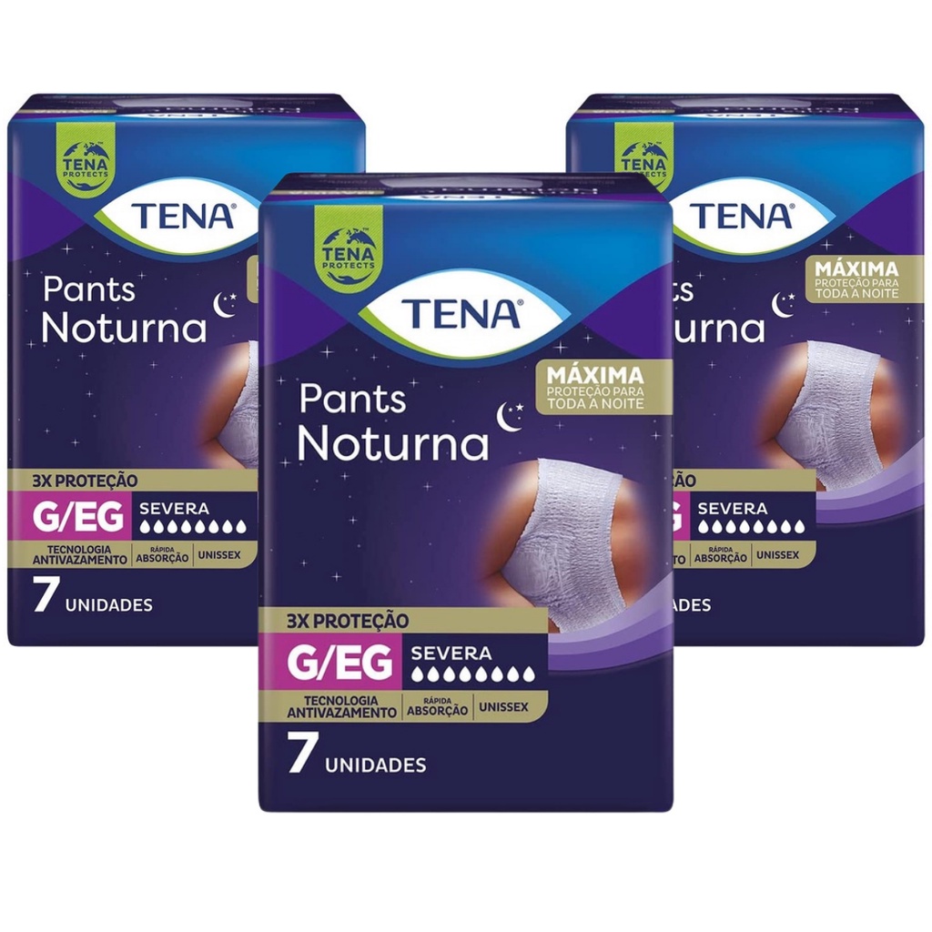 Kit 3 Roupa Intima Tena Pants Noturna G/eg 7 Unidades Cada | Shopee Brasil