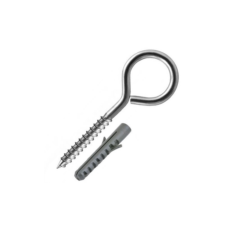 Parafuso Gancho Fechado Pitão Com Bucha 8mm Para Varal Ancoragem ...