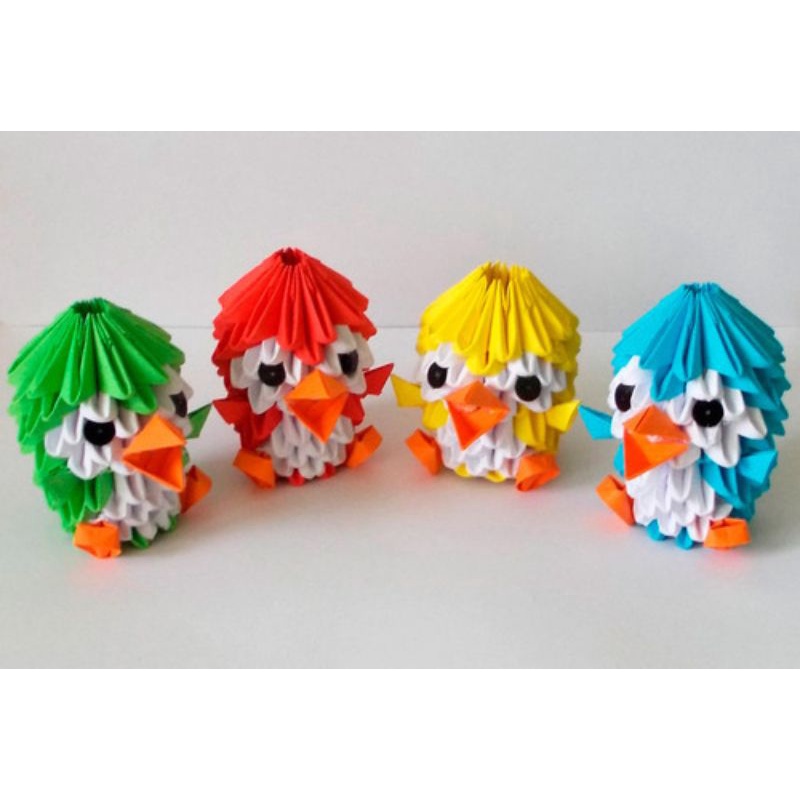 Pinguis fofos Coloridos / Origami 3d artesanal | Shopee Brasil