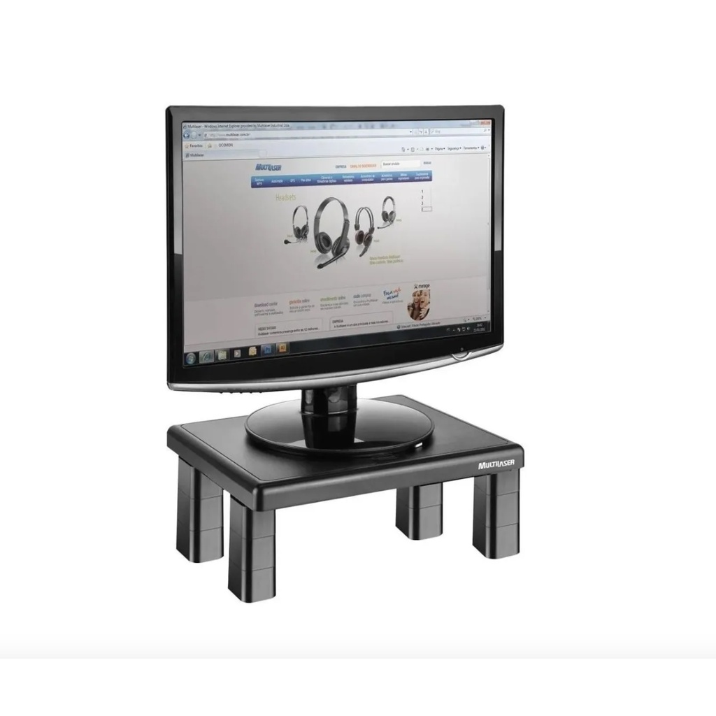 Suporte Triangular para Monitor de Mesa 4 Níveis de Altura AC124 Preto ...